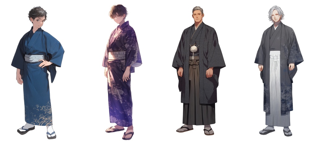 【立ち絵】和装男性50点 ️差分2種【透過png】 - sozaiya-create - BOOTH