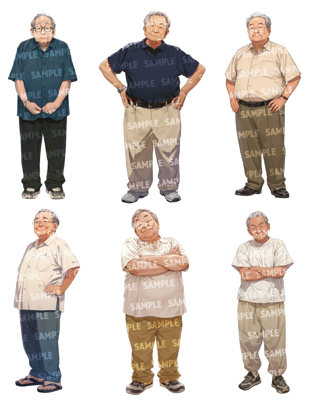 【立ち絵30点】老人｜男性/差分あり（png） - sozaiya-create - BOOTH