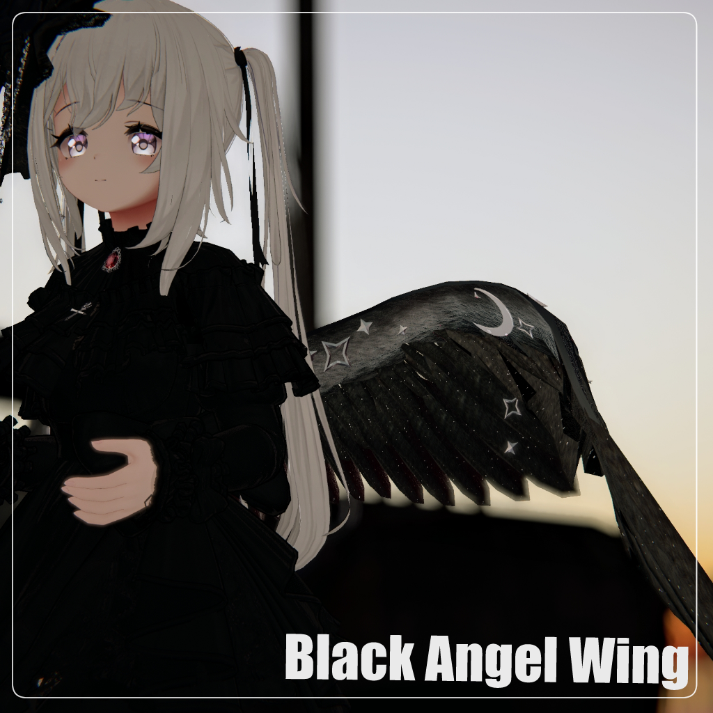 【VRChat】Black Angel Wing 【MA対応】 - Black Polygone - BOOTH