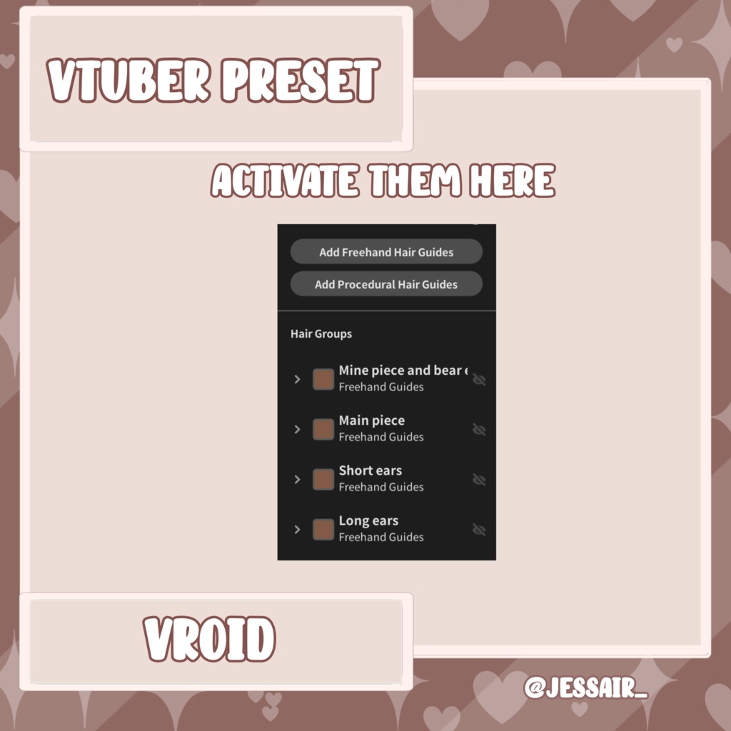 【VRoid Head Preset】Bunny and Bear ears - JessairArtShop - BOOTH