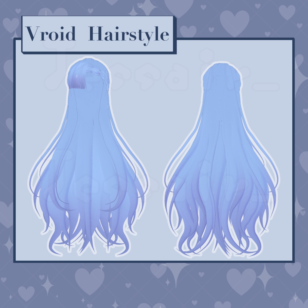 【VRoid Hairstyle Preset】Long Female hairstyle with Physics | Braid ...