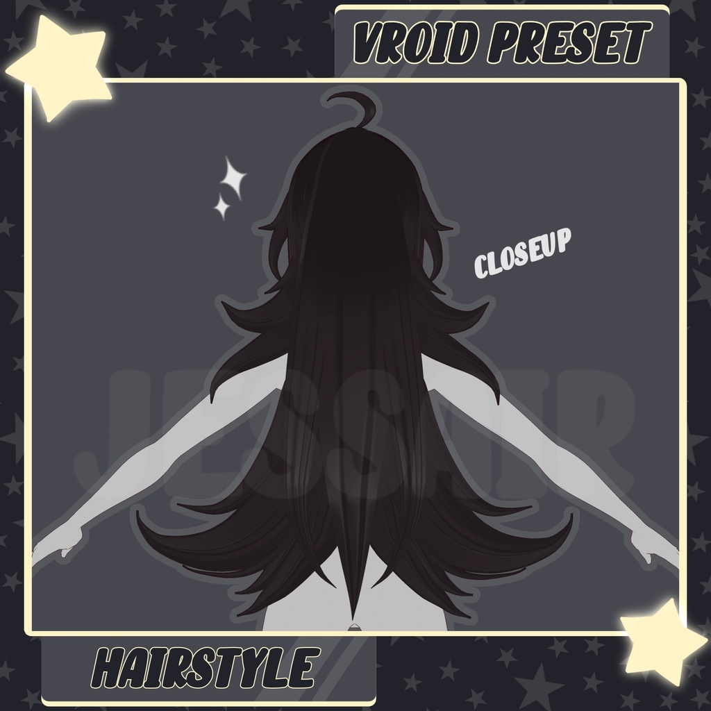 【VRoid 髪型 - Hairstyle Preset】Long Starry hair with PHYSICS | Long ...