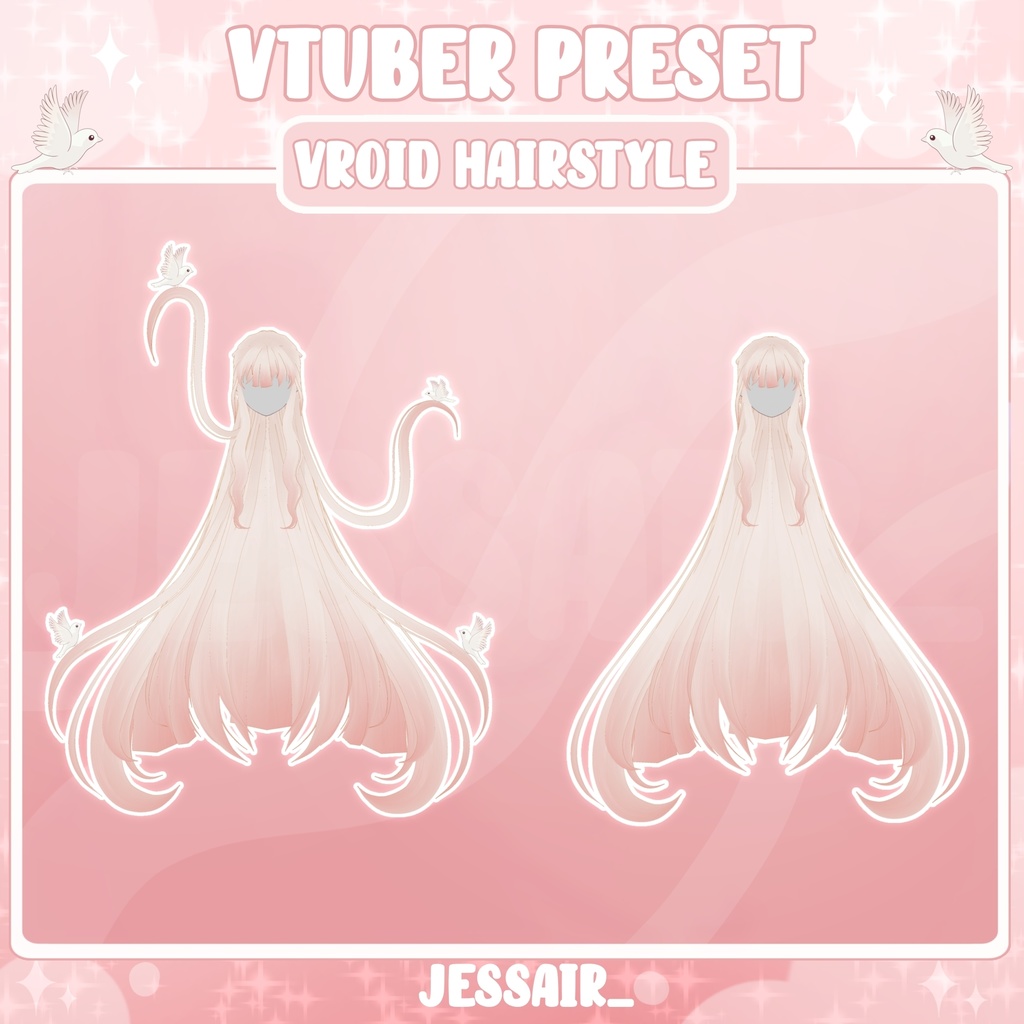 【VRoid 髪型 - Hairstyle Preset】Long Creative Hairstyle with PHYSICS and ...