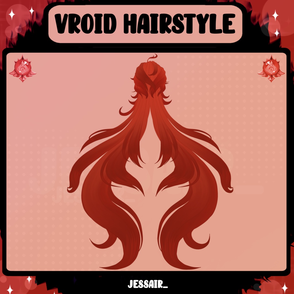 【VRoid 髪型 - Hairstyle Preset】Mavuika Hairstyle with PHYSICS | Long ...