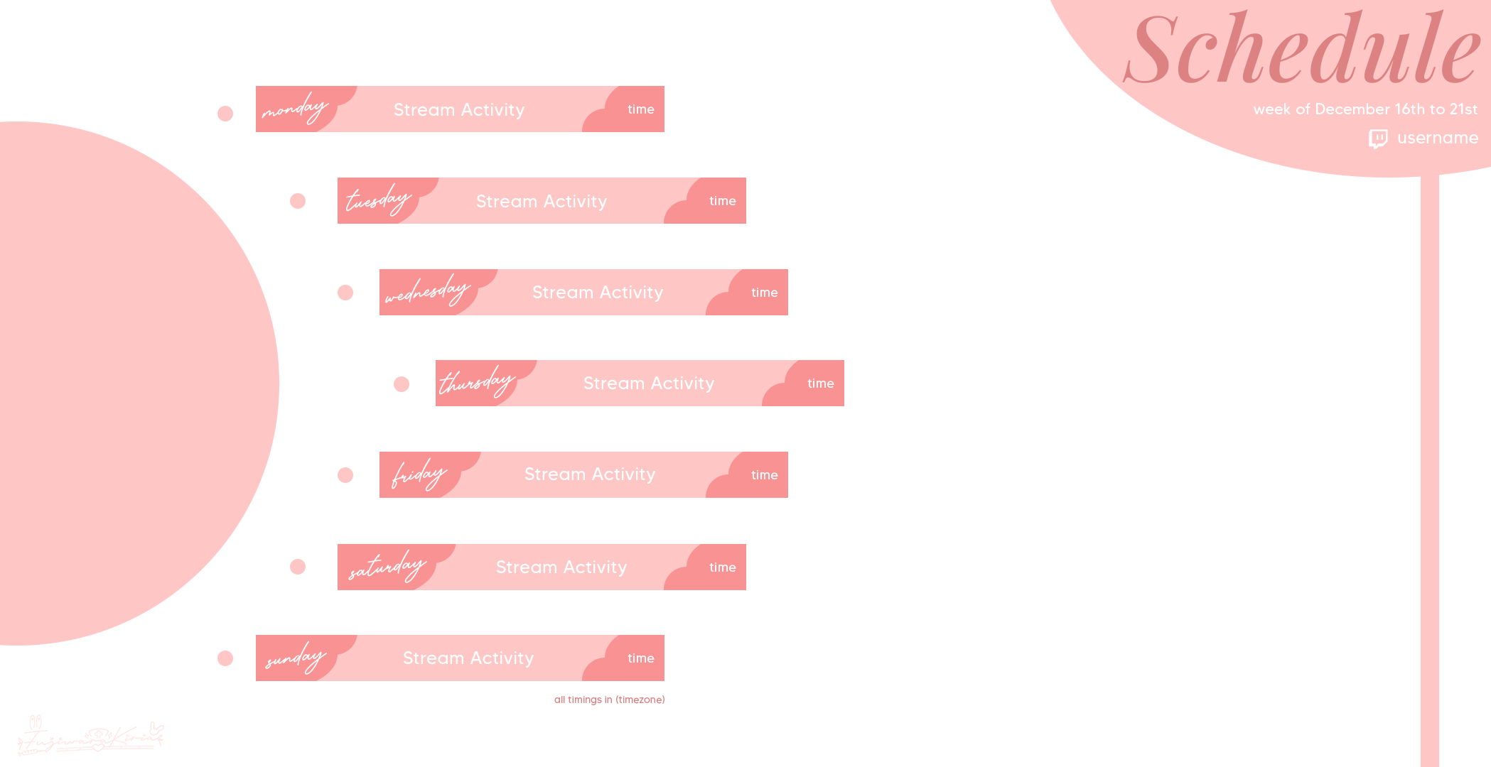 Free Pastel Schedule Templates - irosuico - BOOTH