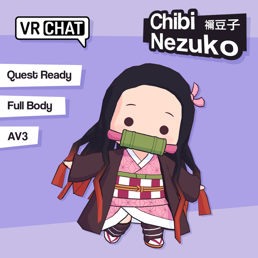 Chibi Nezuko Kimetsu No Yaiba Vrchat Avatar 3d Model By Jinsters