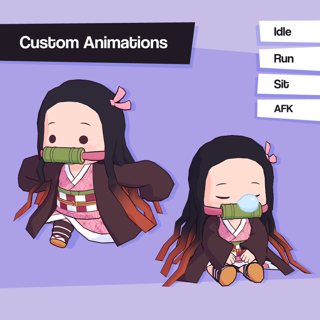 Chibi Nezuko Kimetsu No Yaiba Vrchat Avatar 3d Model By Jinsters