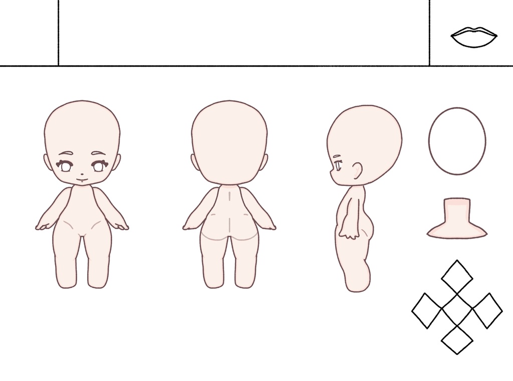 Chibi Anime Vtuber Reference Sheet Base Set - OzcatVT - BOOTH