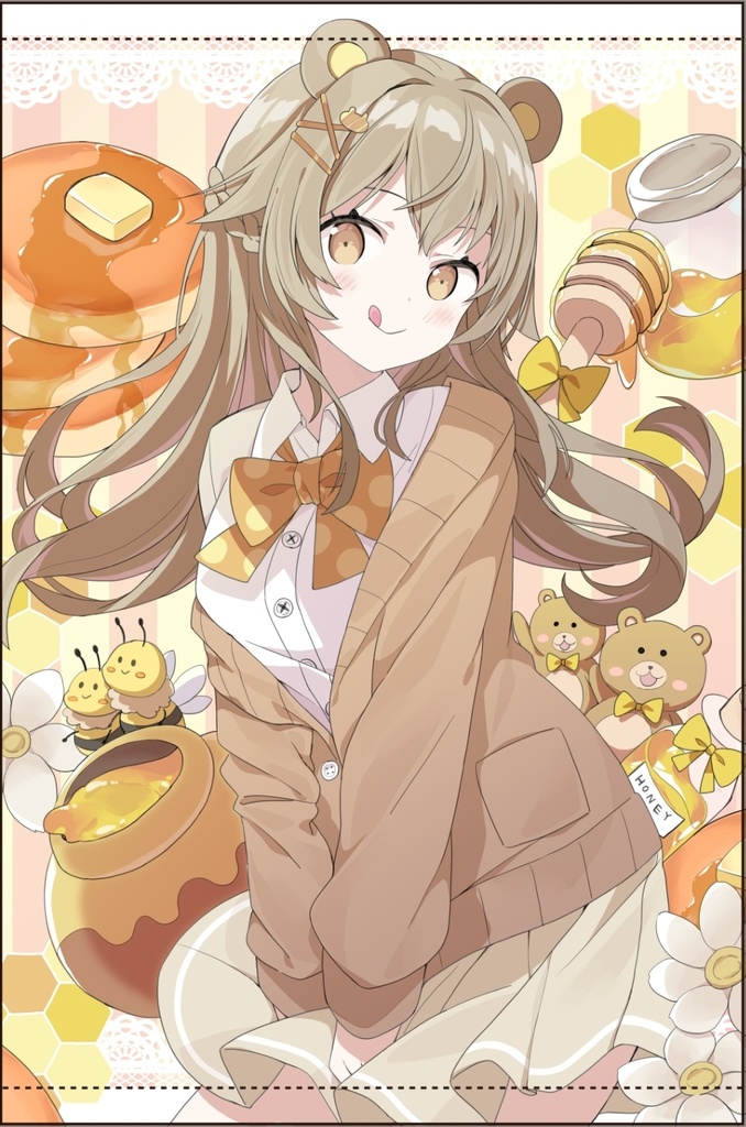 C103 くまみみちゃんB2タペストリー - たんたんショップ - BOOTH