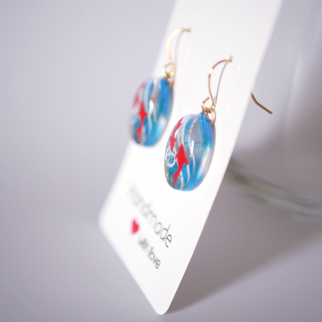 水面たゆたう金魚のフックピアス 和 涼 夏 - bt-labo - BOOTH