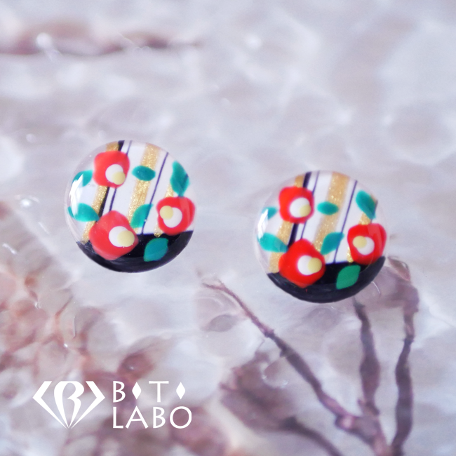 椿のピアス 和モダン - bt-labo - BOOTH