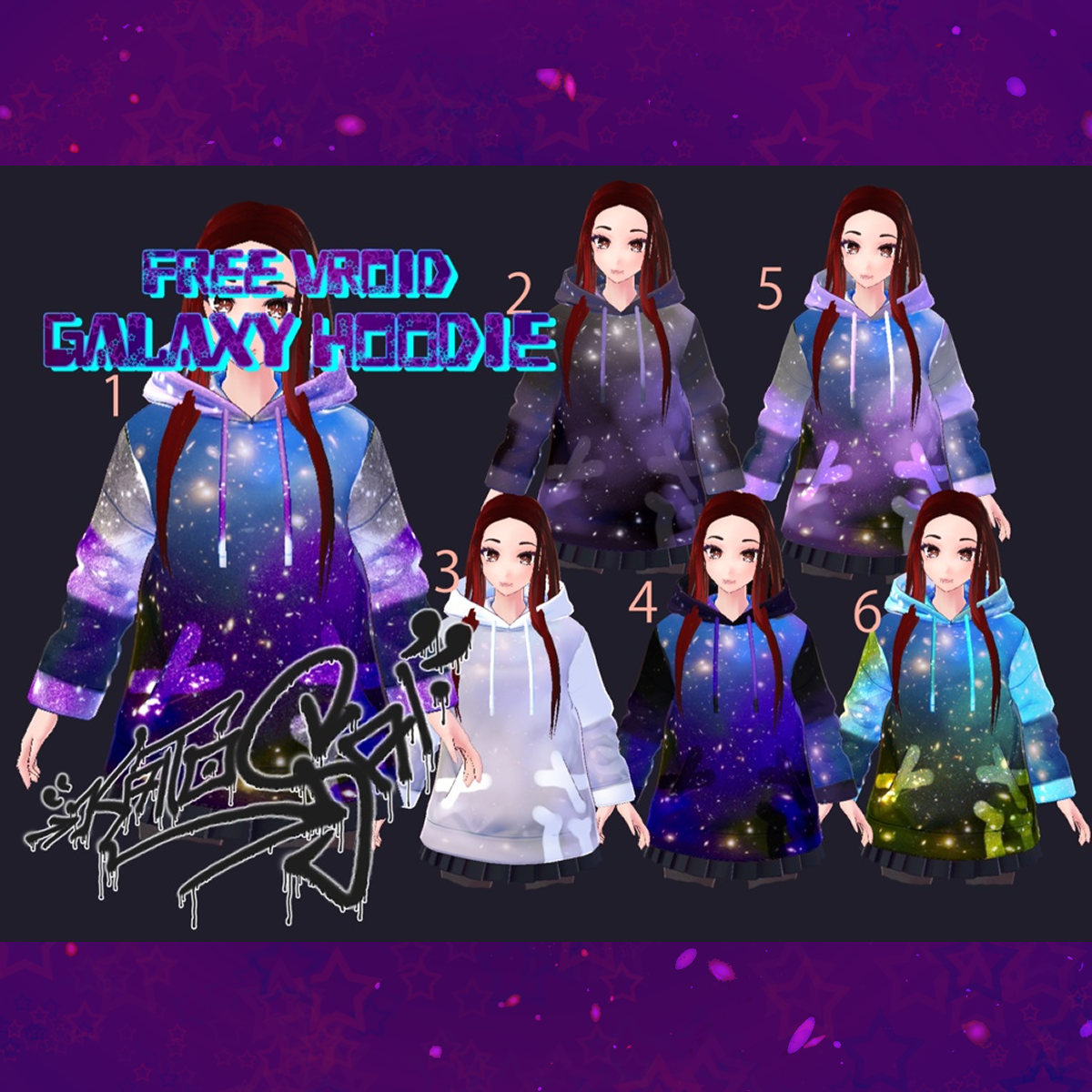 VRoid Galaxy Hoodie Texture (Free) - kaitosai - BOOTH