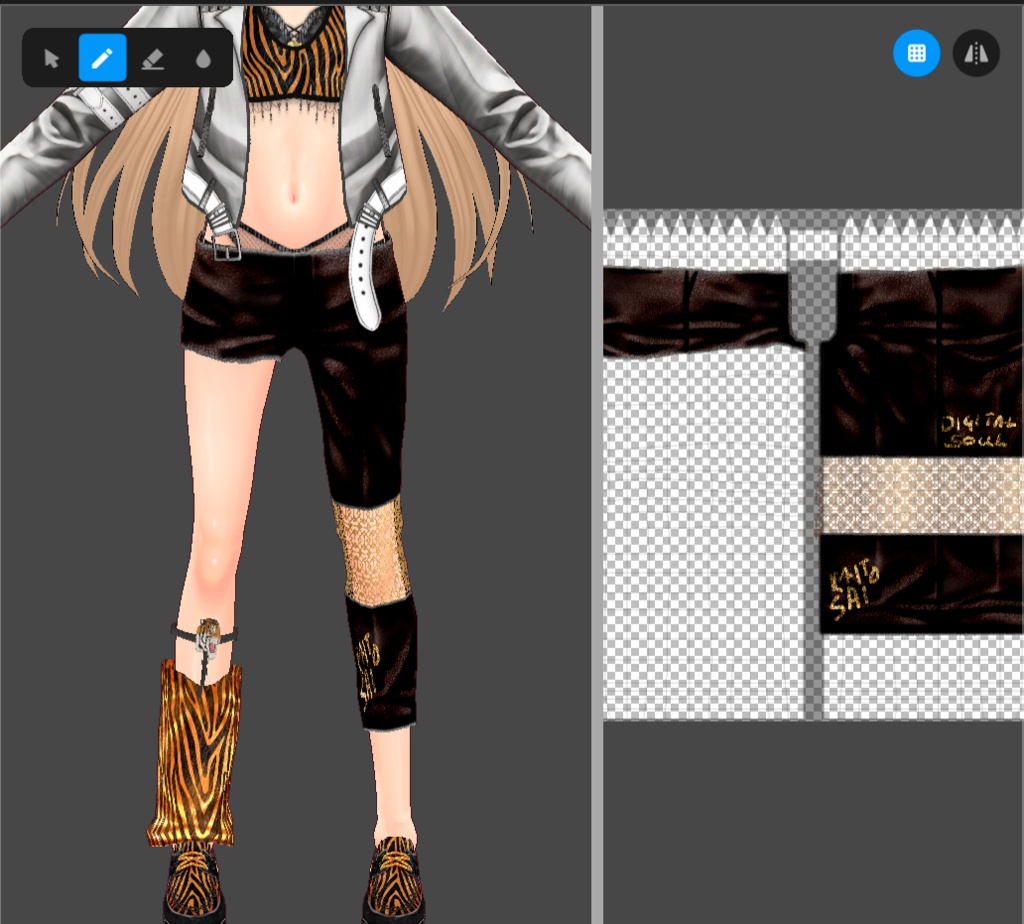 Tiger Year Clubbing Outfit + Underwear Set for VRoid [Free] - kaitosai - BOOTH