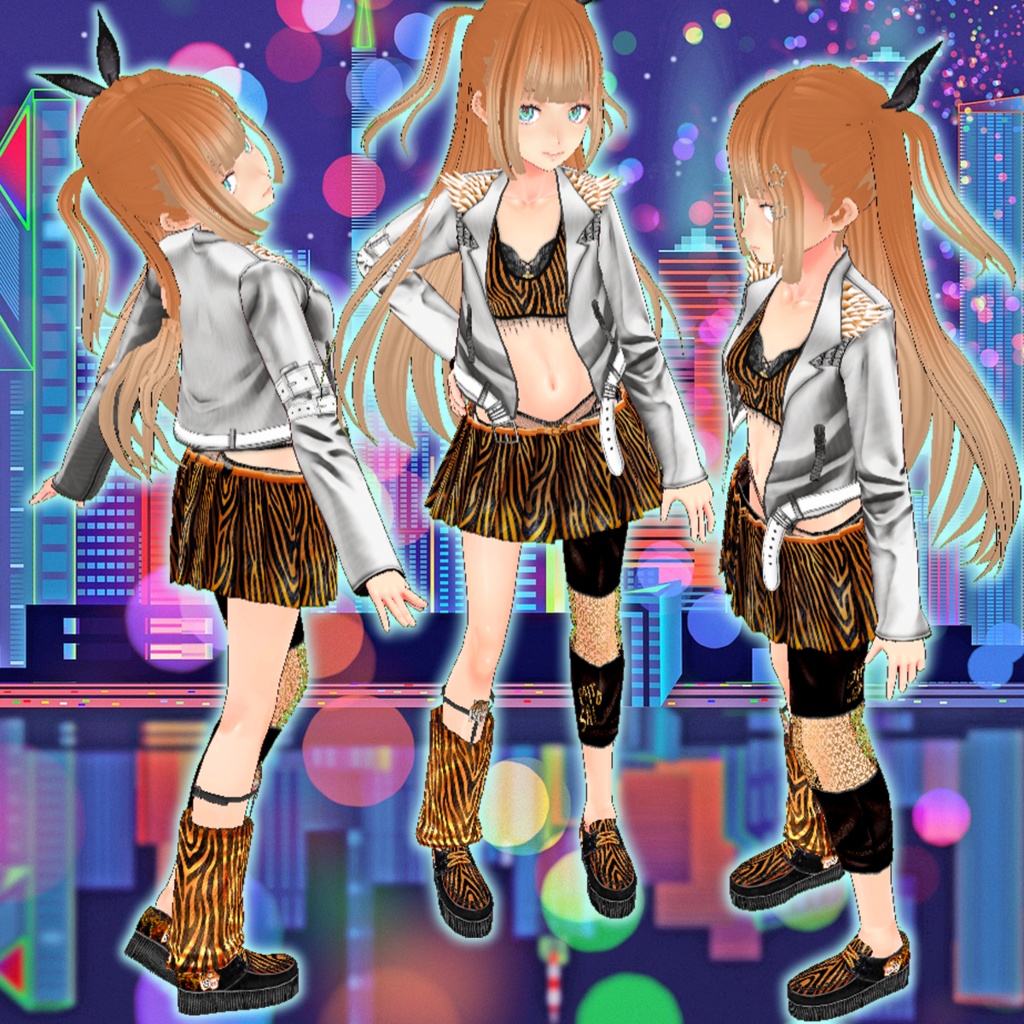 Tiger Year Clubbing Outfit + Underwear Set for VRoid [Free] - kaitosai - BOOTH