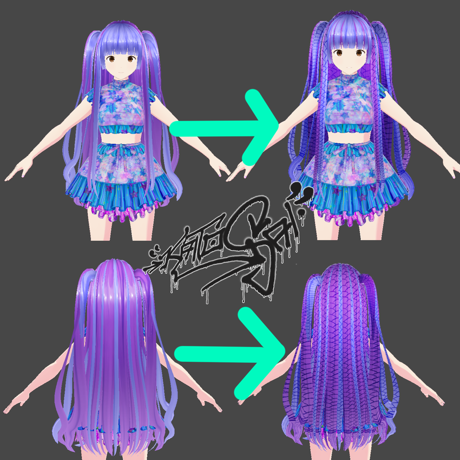 Braid Overlay for VRoid Hair - kaitosai - BOOTH