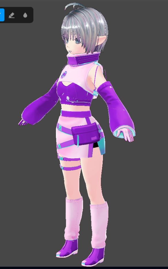 Model R41N for VTuber / VRChat (VRM + .VROID) + Hair Texture Pack ...