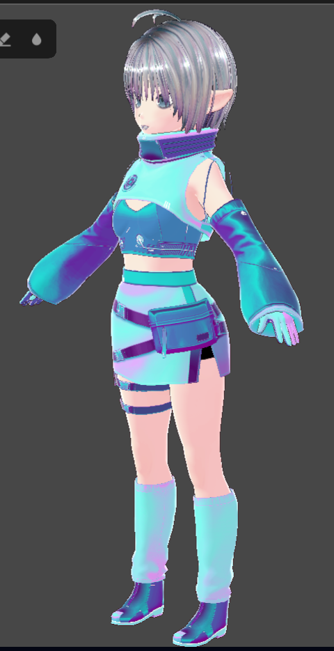 Model R41N for VTuber / VRChat (VRM + .VROID) + Hair Texture Pack - Astro Cyber Elf Babe ...