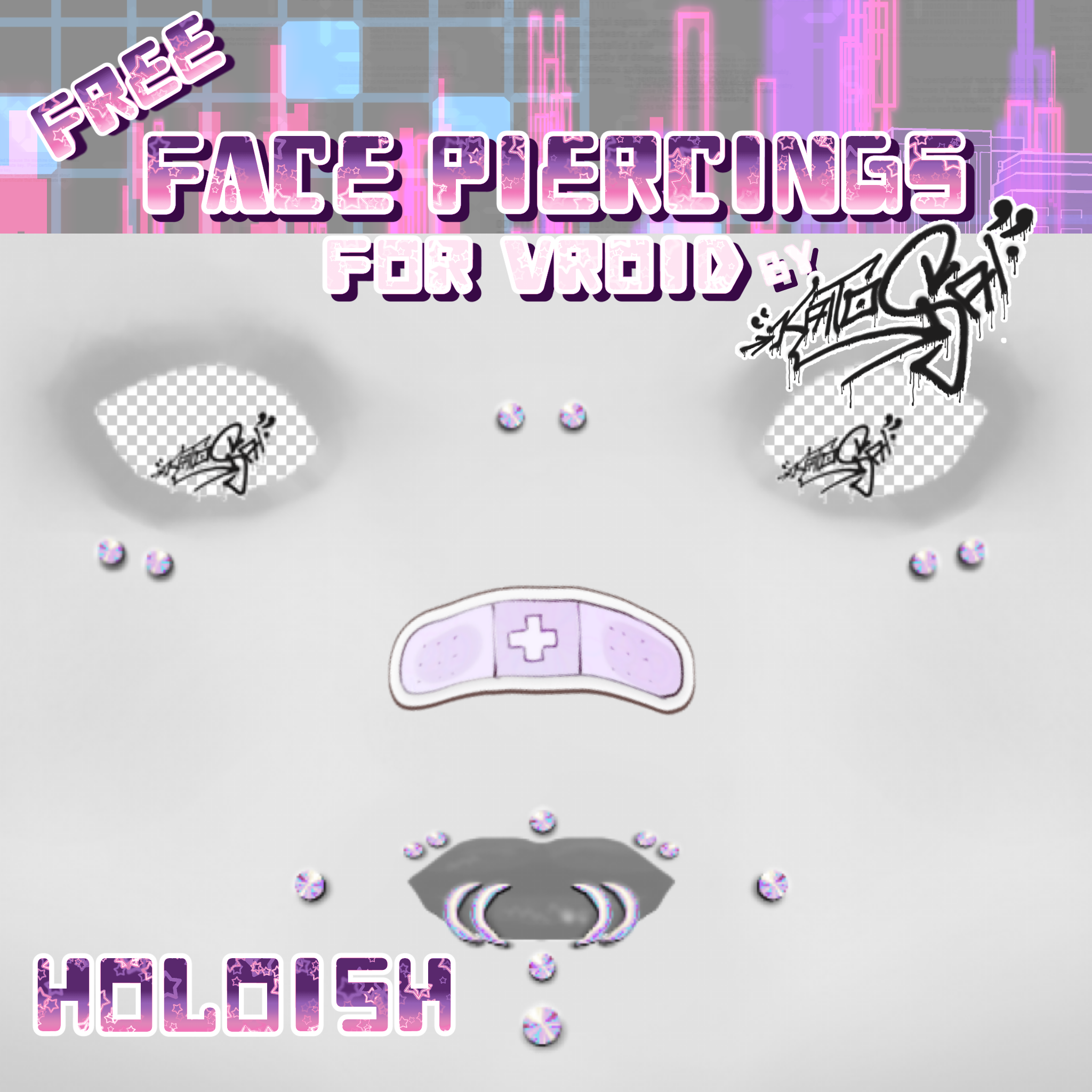 Free VRoid Face Piercings 無料のVRoidフェイスピアス - kaitosai - BOOTH