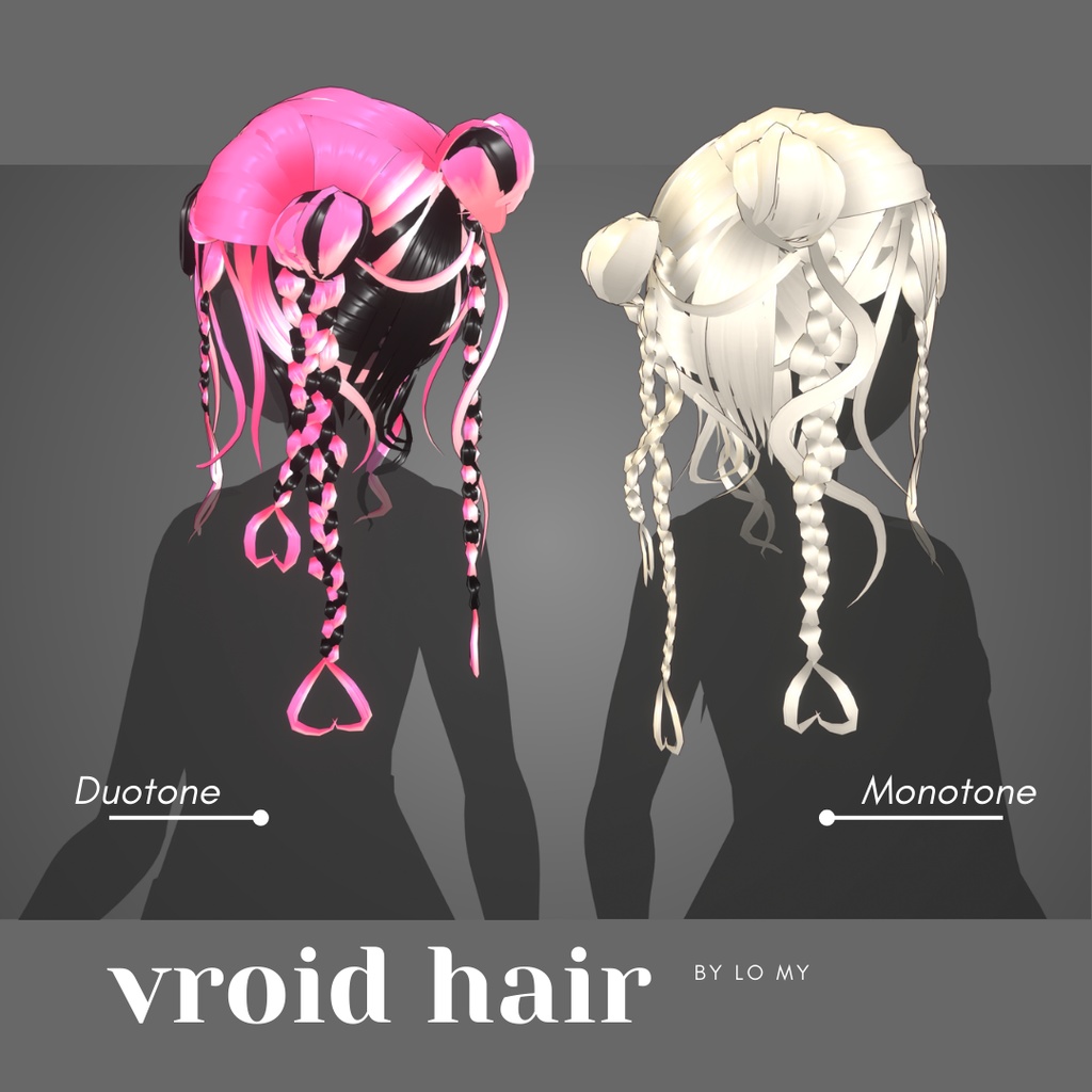 【VRoid】Hair Preset Messy Buntails - lomy - BOOTH