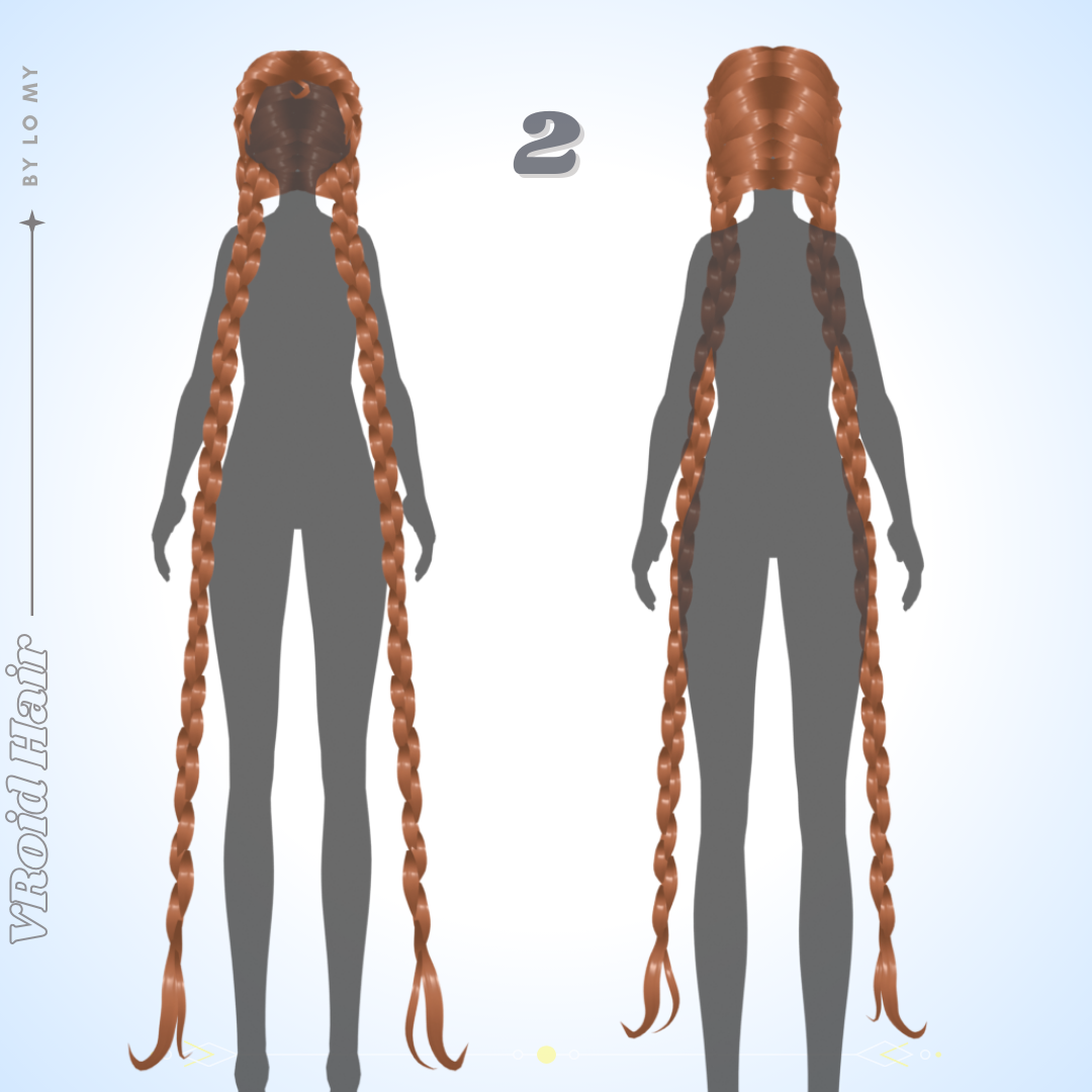 【VRoid】Hair Preset Very Long French Braids - lomy - BOOTH