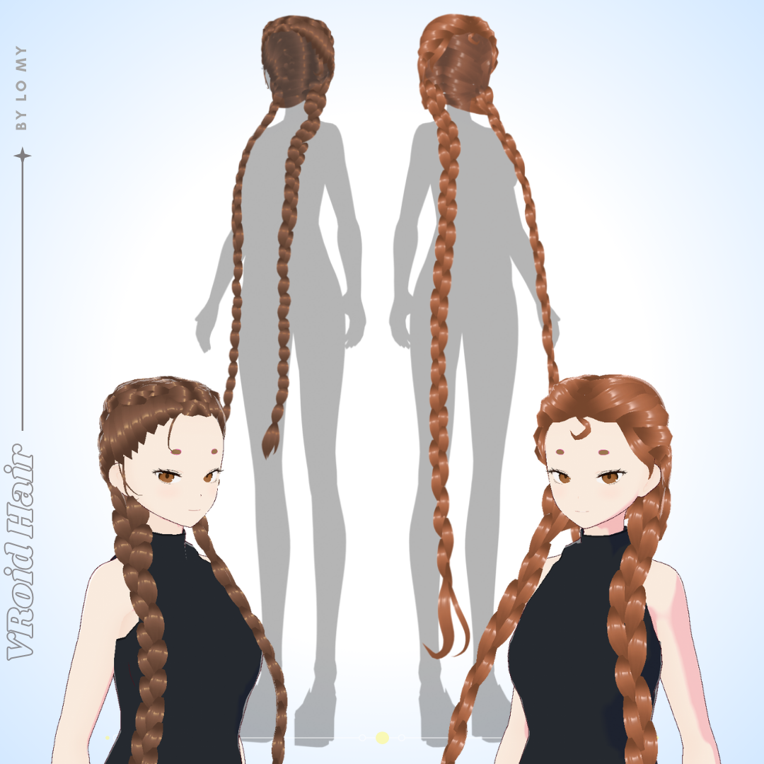 【VRoid】Hair Preset Very Long French Braids - lomy - BOOTH