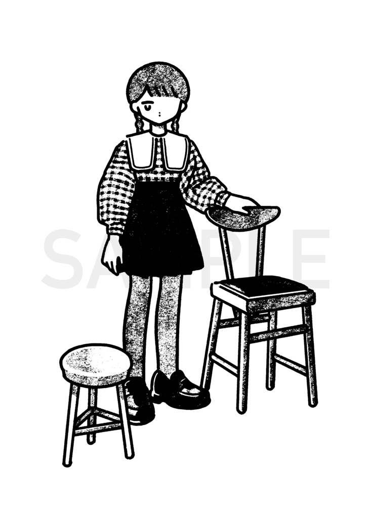 Jane Doe(with chair)（シルクスクリーン ） - unnone - BOOTH