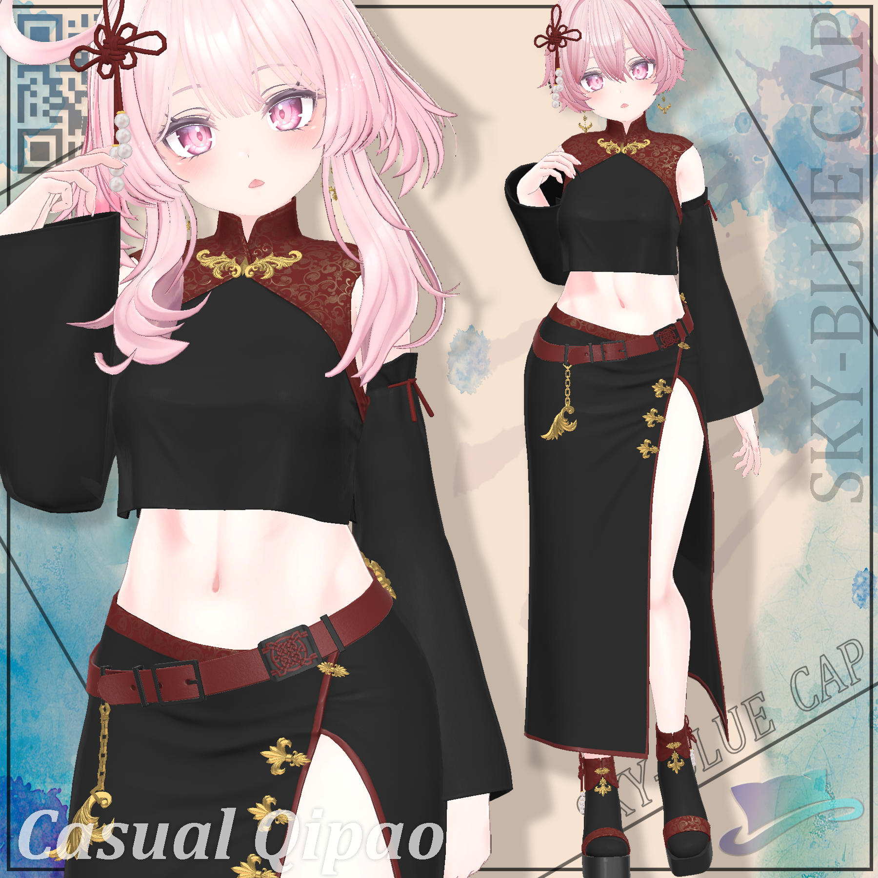 【Velle/Selestia】Casual Qipao - SKY-BLUE CAP - BOOTH