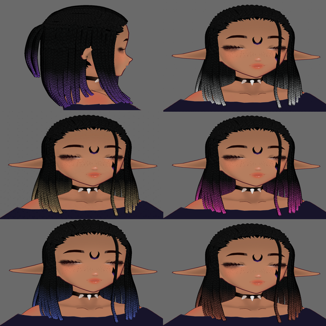 [Vroid] 2 Braided Hairstyles Hair Pack - VThreads - BOOTH