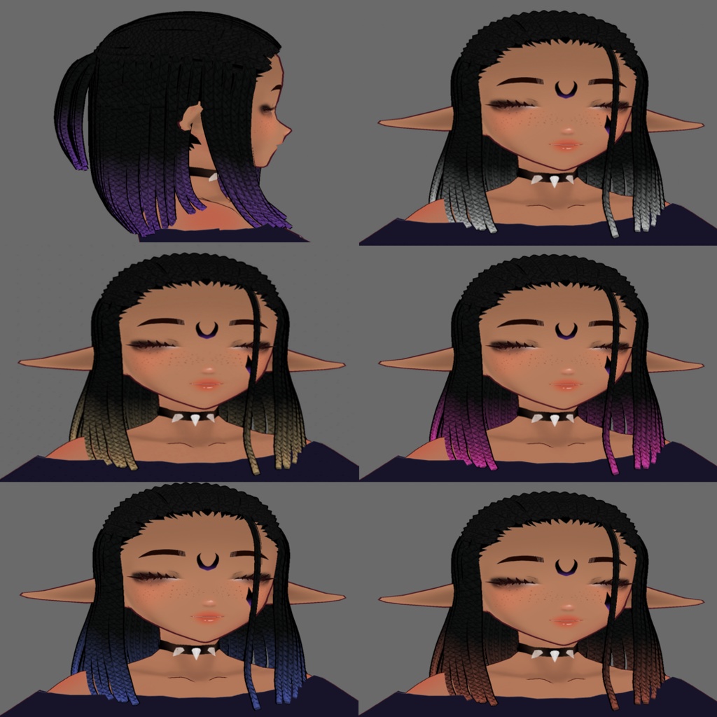 [Vroid] 2 Braided Hairstyles Hair Pack - VThreads - BOOTH
