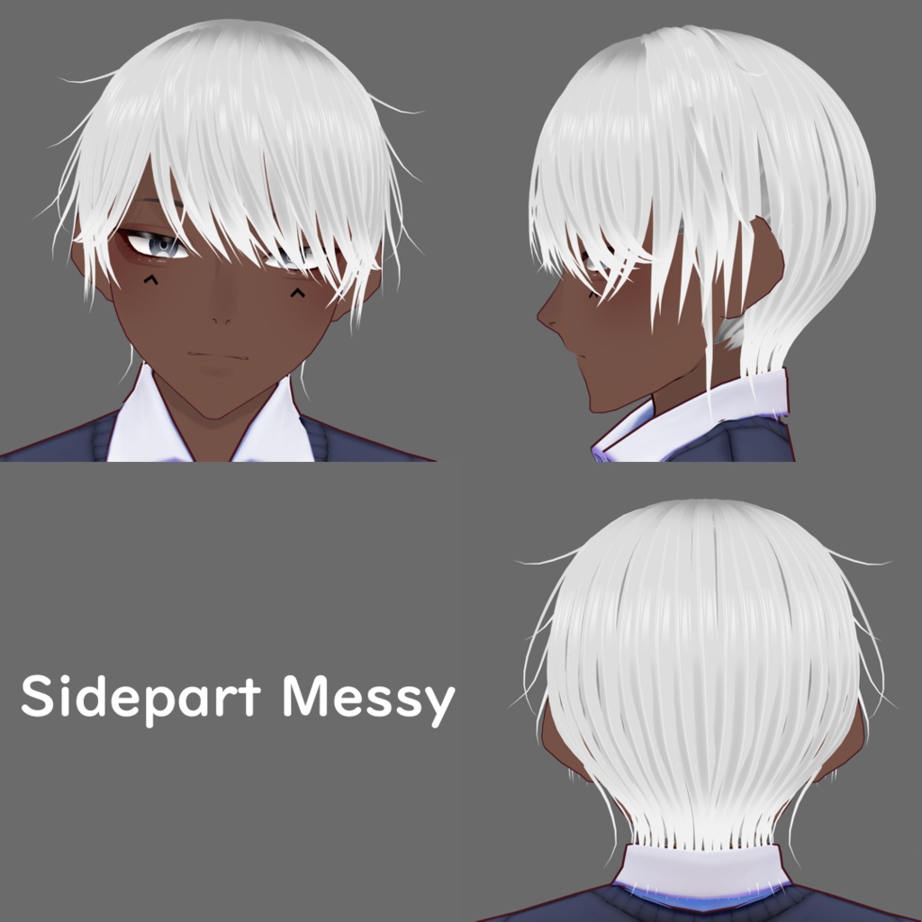 [Vroid] Masc. Hair Pack (Free) - VThreads - BOOTH