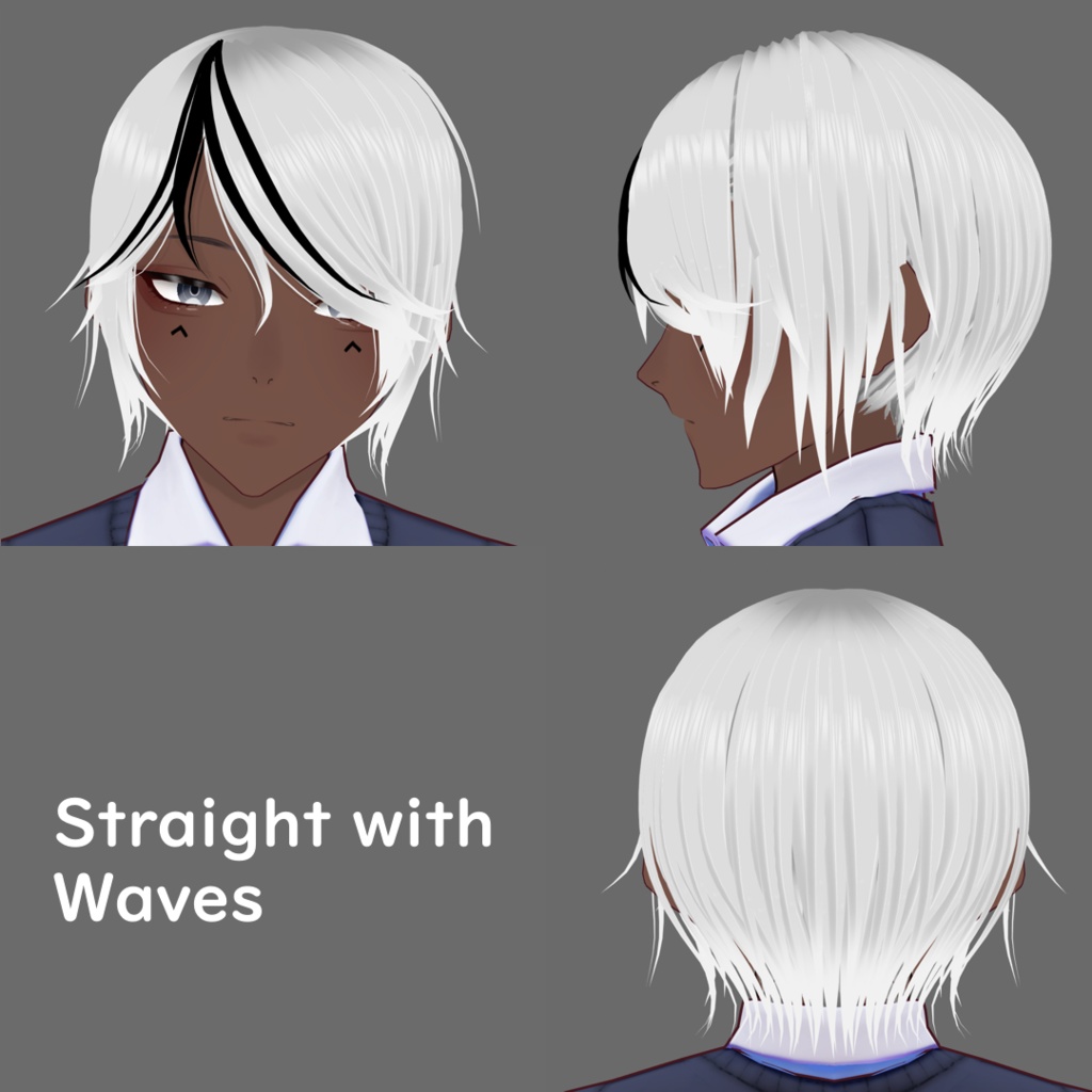 [Vroid] Masc. Hair Pack (Free) - VThreads - BOOTH
