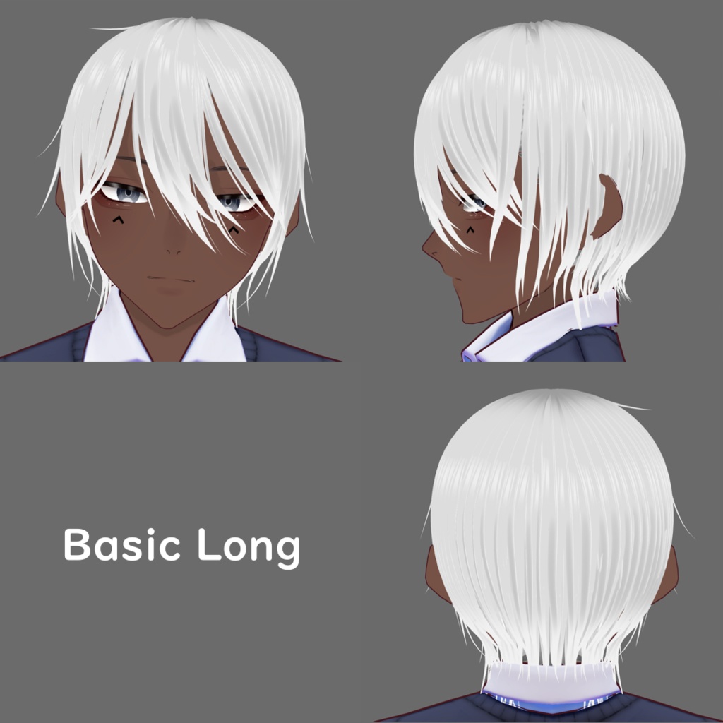 [Vroid] Masc. Hair Pack (Free) - VThreads - BOOTH