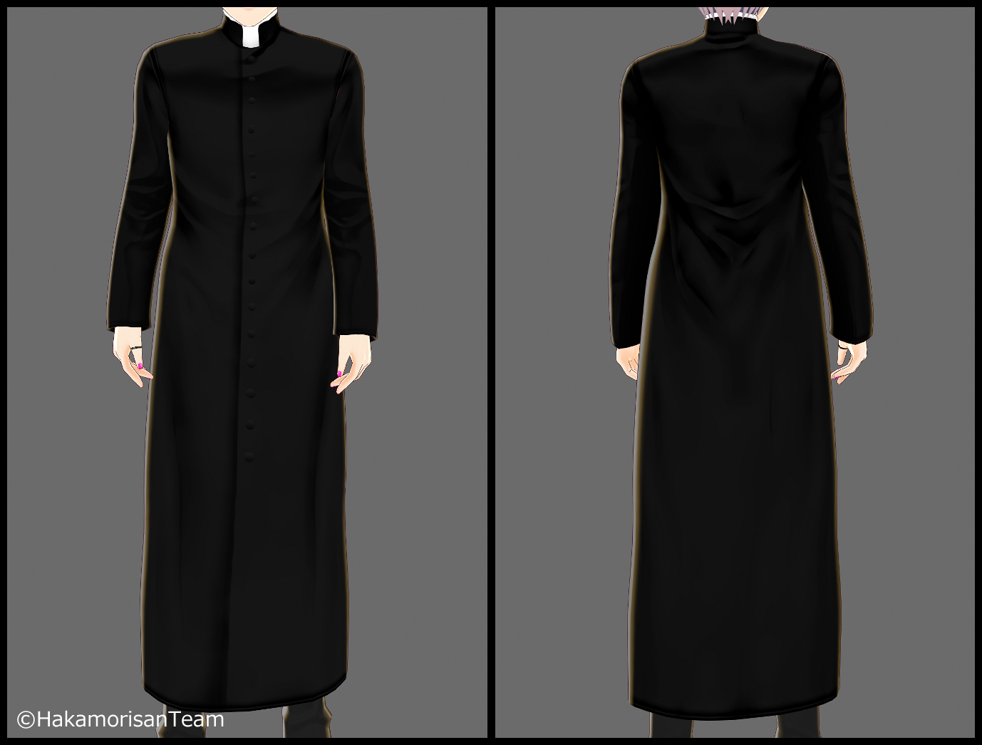 【正式版対応】【無料】Long coat like priest's uniform (for men) Costume Texture ...