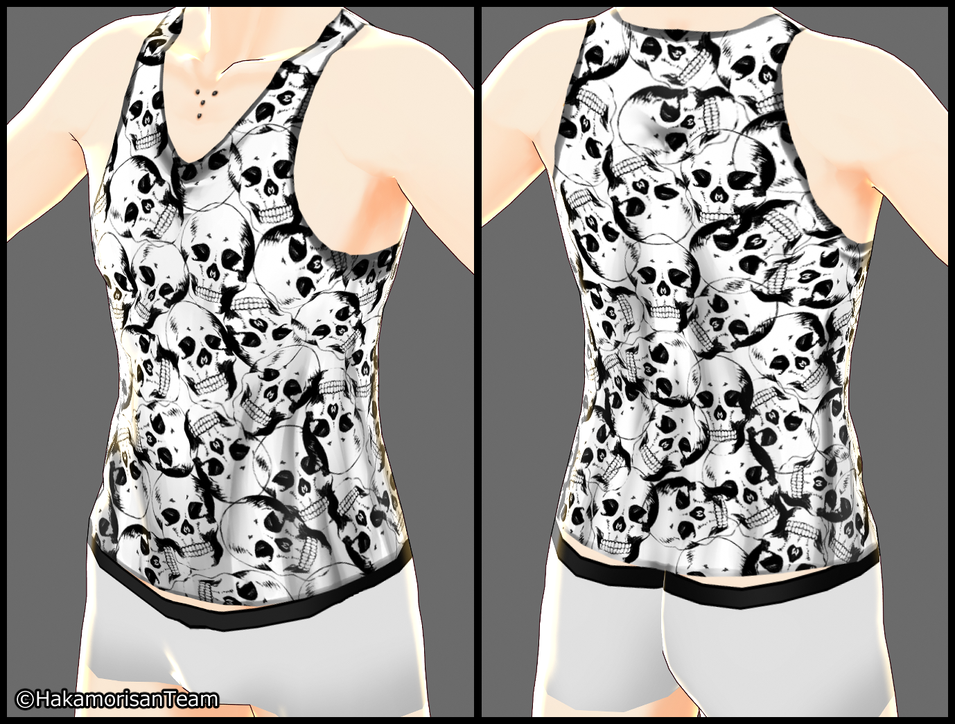 【正式版対応】Skull pattern tank top (unisex) Skin texture for VRoid - 墓守さんチーム ...