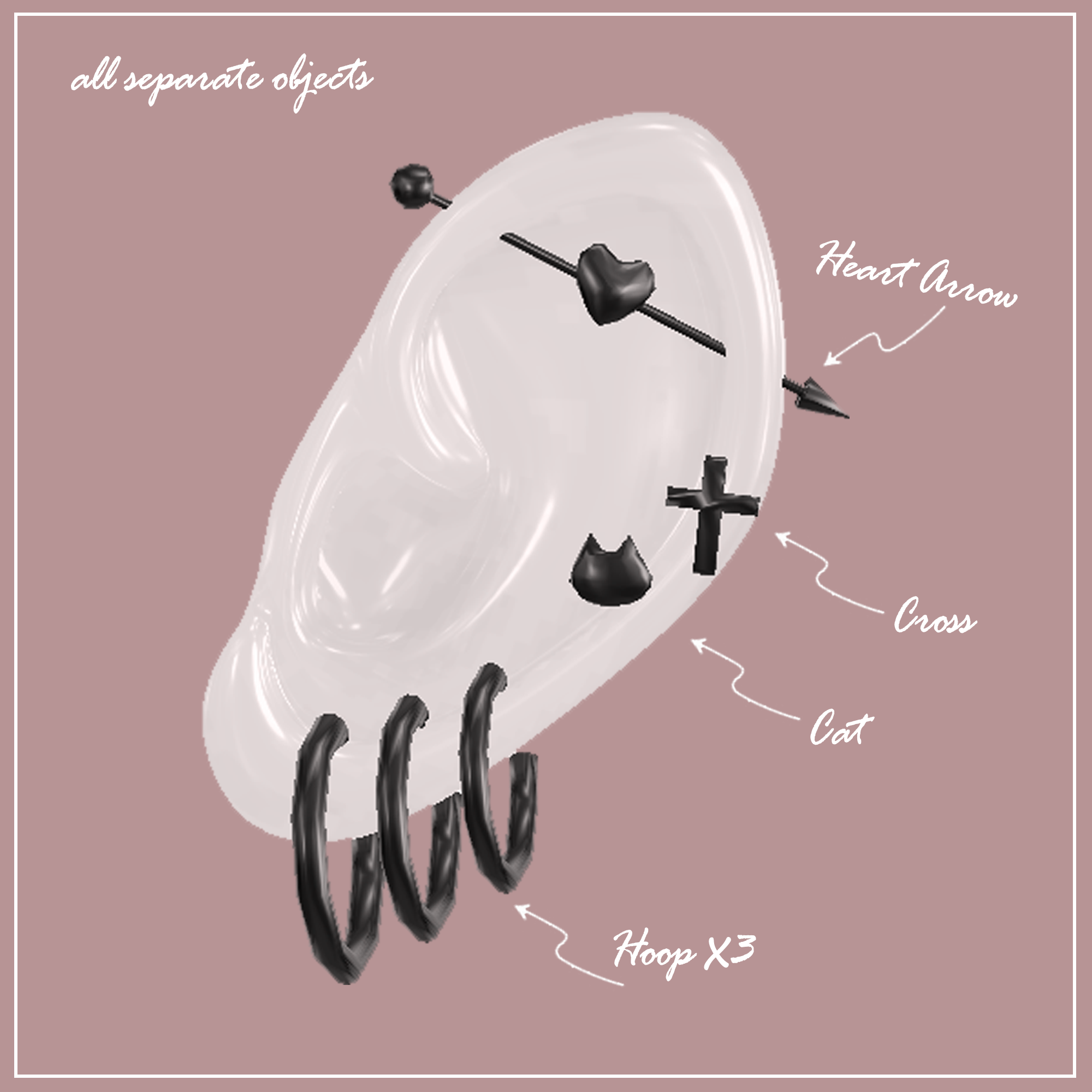 【森羅対応】Heart Arrow earring【VRChat想定】 - DRIP - BOOTH