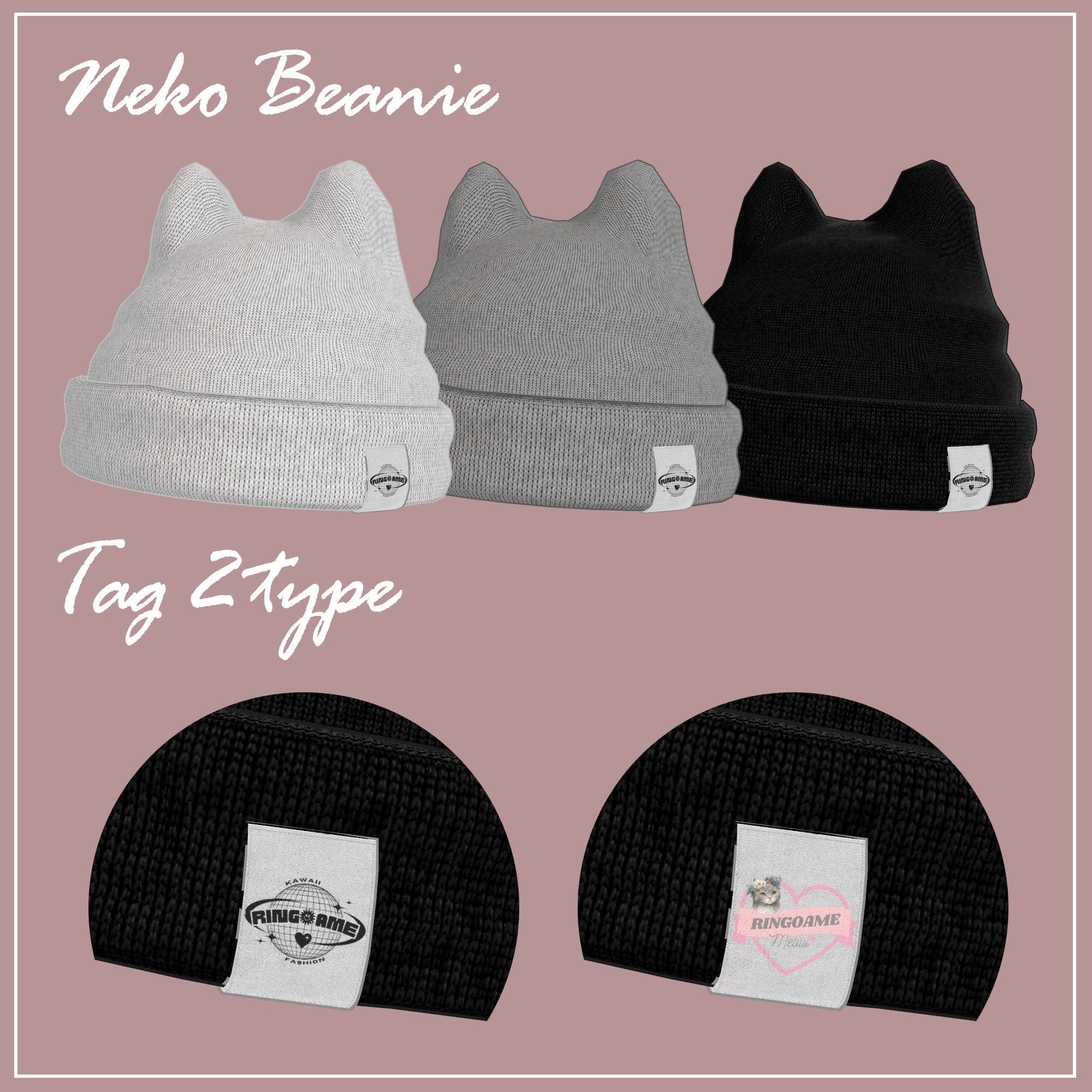 【VRChat想定】Neko Beanie【ニット帽】 - DRIP - BOOTH