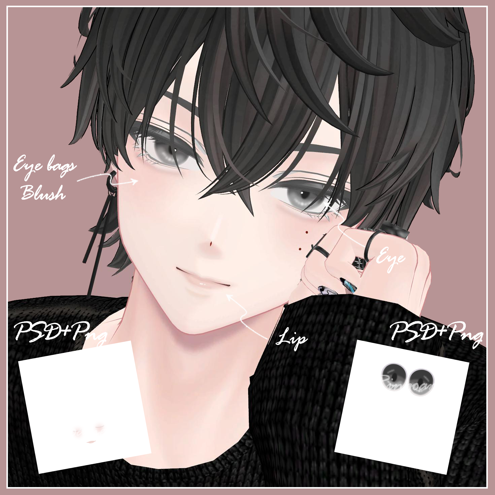 【狛乃対応】Nuance Makeup & Eye texture For komano【VRChat想定】 - DRIP - BOOTH
