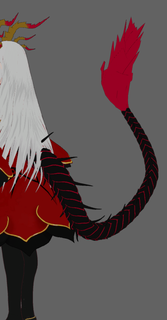 Rose / Flower Dragon Tail 3D Model - Crimson Queen's Hoard - BOOTH