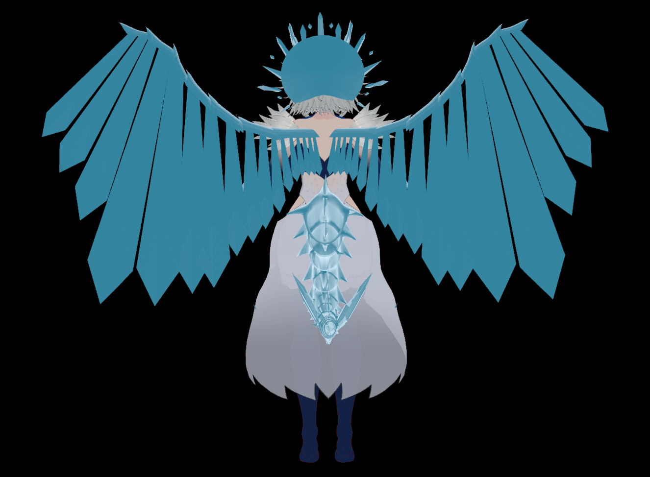 Ice Dragon Girl 3D/Vtuber Model - Crimson Queen's Hoard - BOOTH
