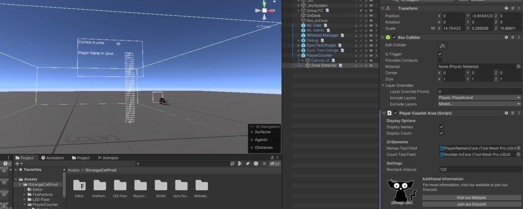 Zone Player Name & Counter Display【VRChat/SDK3/U#】 - Strange Cat - BOOTH