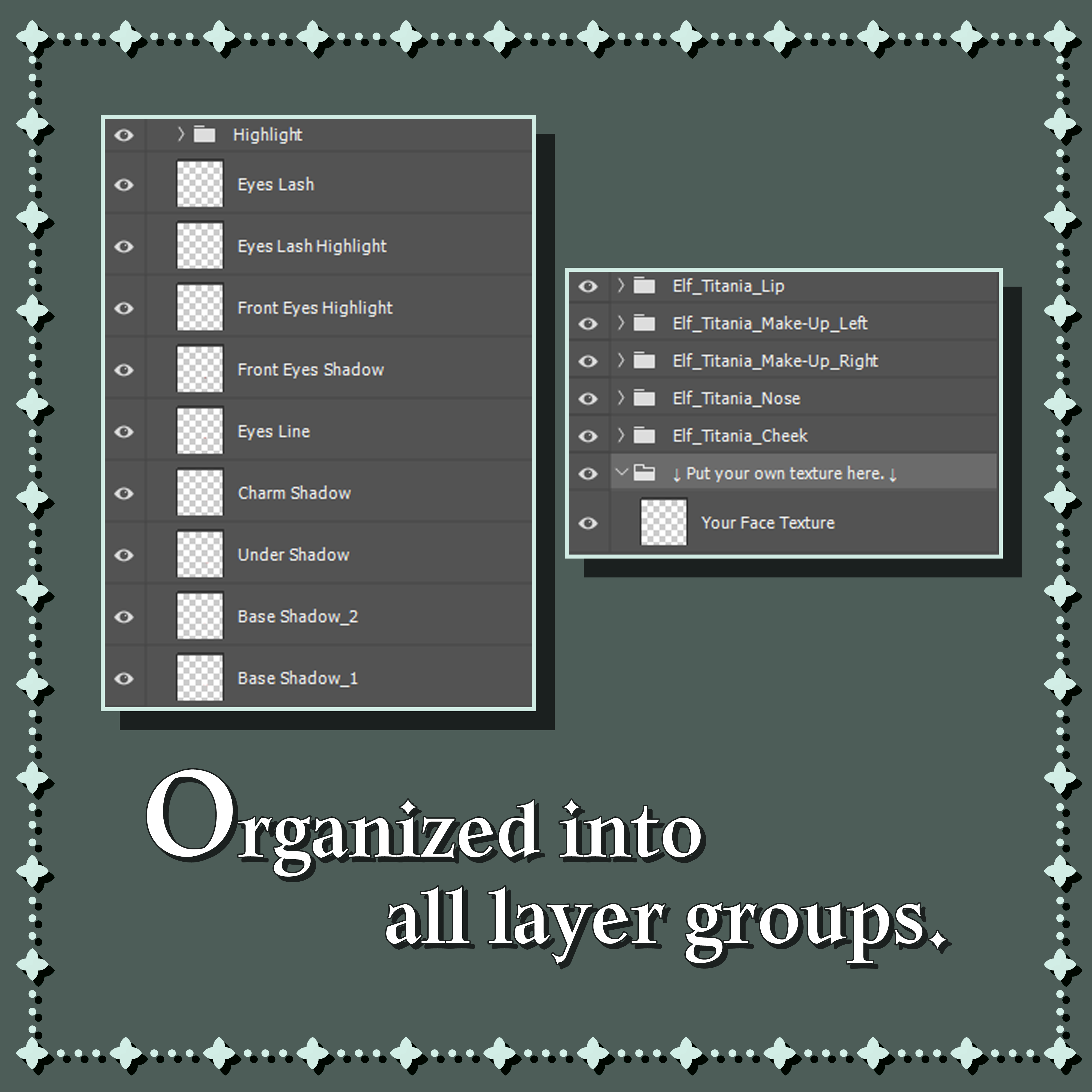 森羅 / Shinra 専用 】 Elf Makeup Texture [PSD] - Cecilia - BOOTH