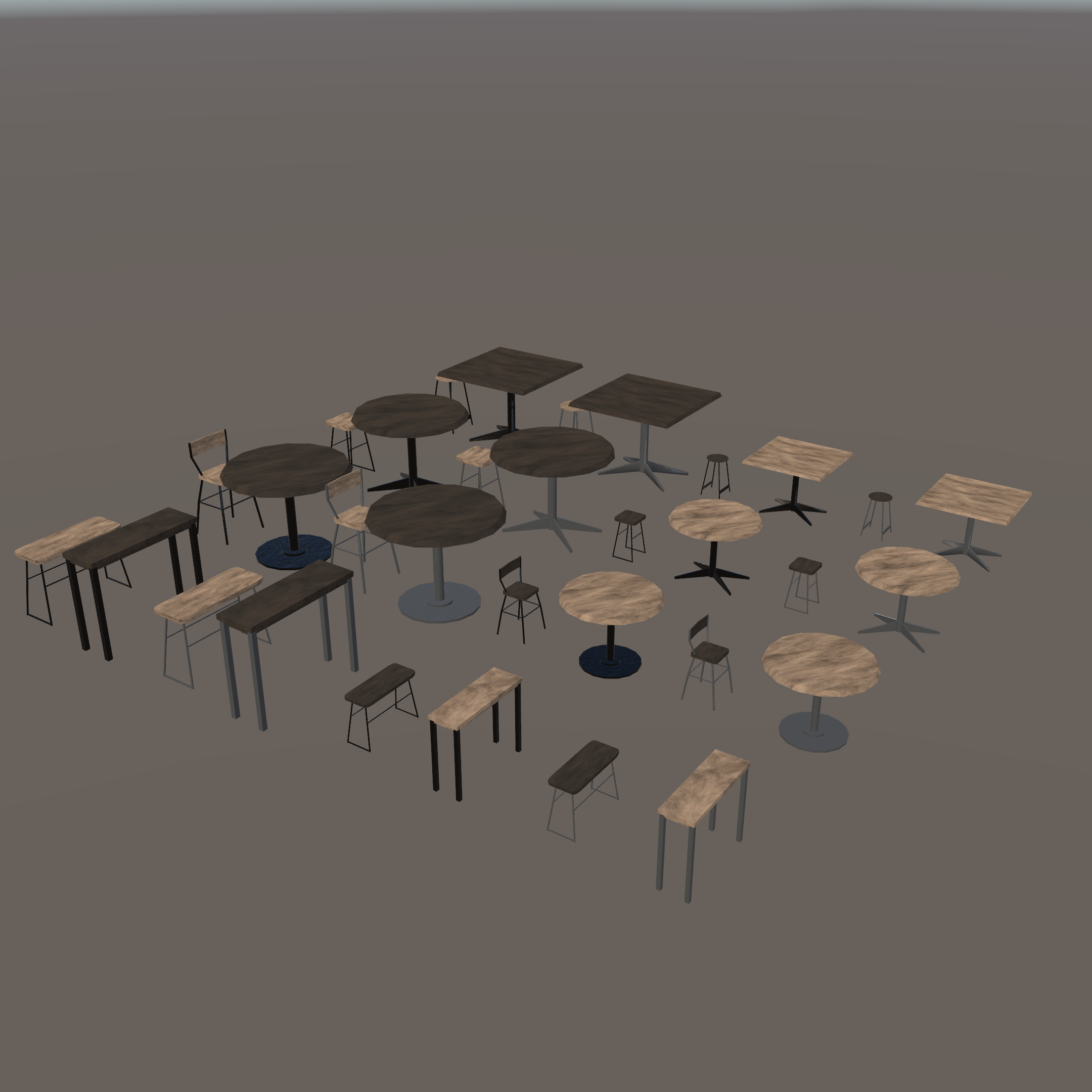 【VRChat想定】CafeTable&Chair(32点) - かまくら屋 - BOOTH