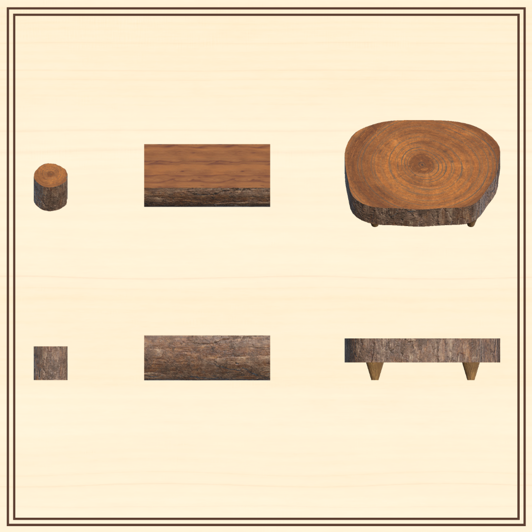 【VRChat想定】Wood Item(3点) - かまくら屋 - BOOTH