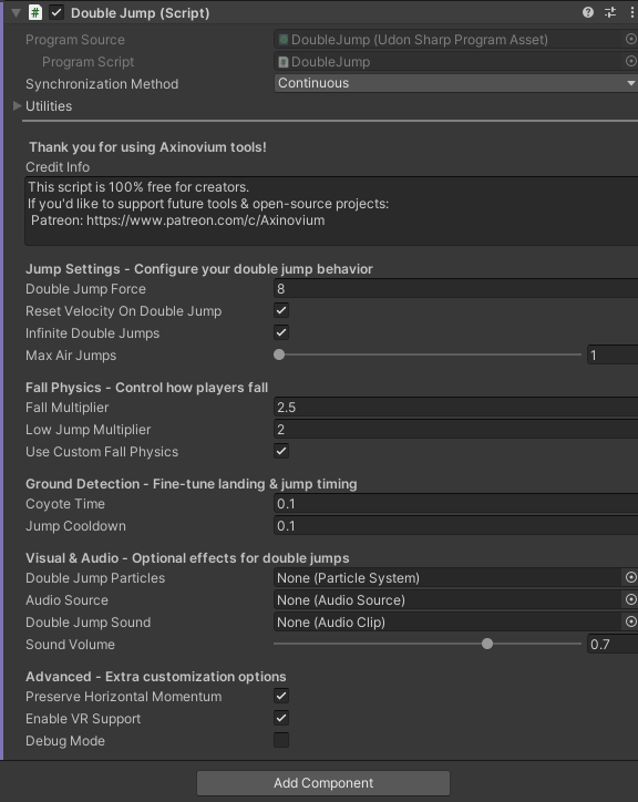 FREE VRChat World Double Jump System / VRChat ダブルジャンプシステム - axinovium ...