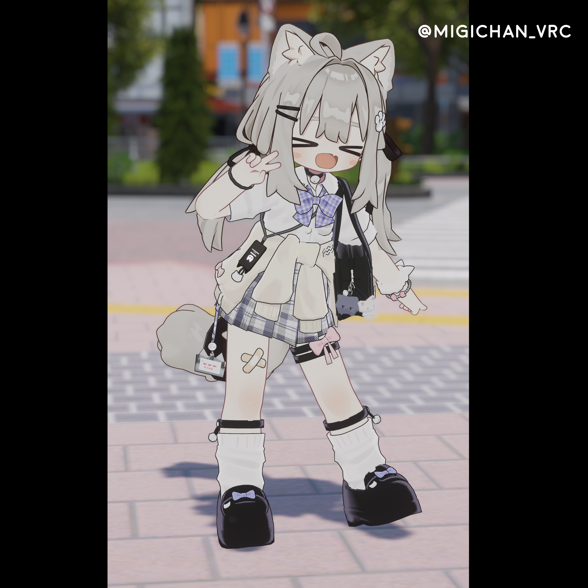 🐱しろねこJK制服 + Eye Texture セット [Mamefriends Nemesis 対応] - くるるしっぽ - BOOTH