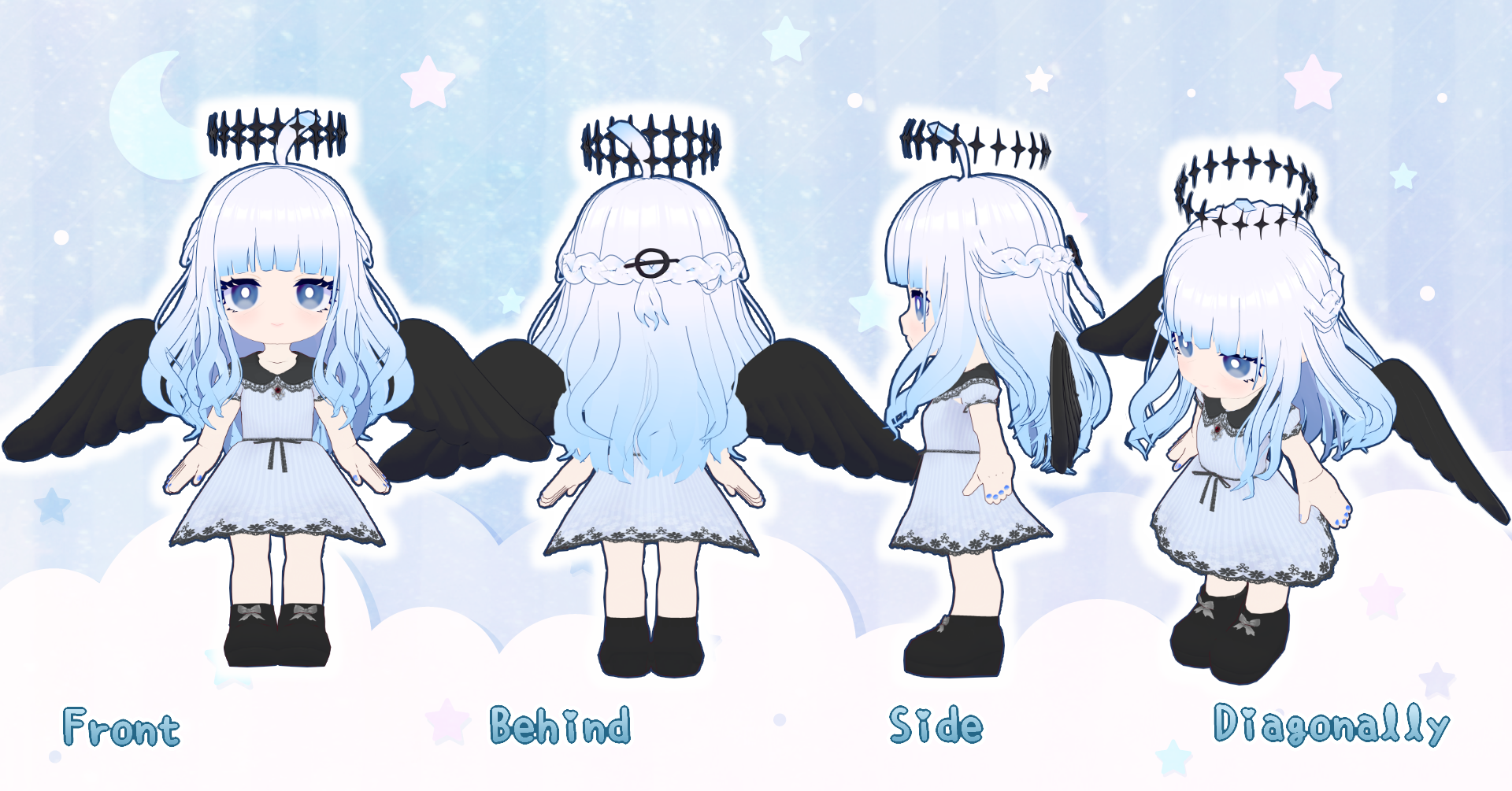 オリジナル3Dモデル 堕天使ちゃん Vroid Ver - Cosmo ☆ Vroid shop - BOOTH