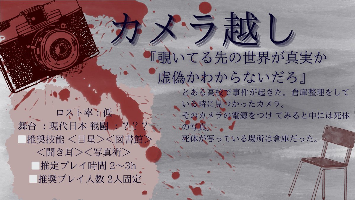 カメラ越し【クトゥルフ神話TRPG/6版（非公式）】 - SID - BOOTH