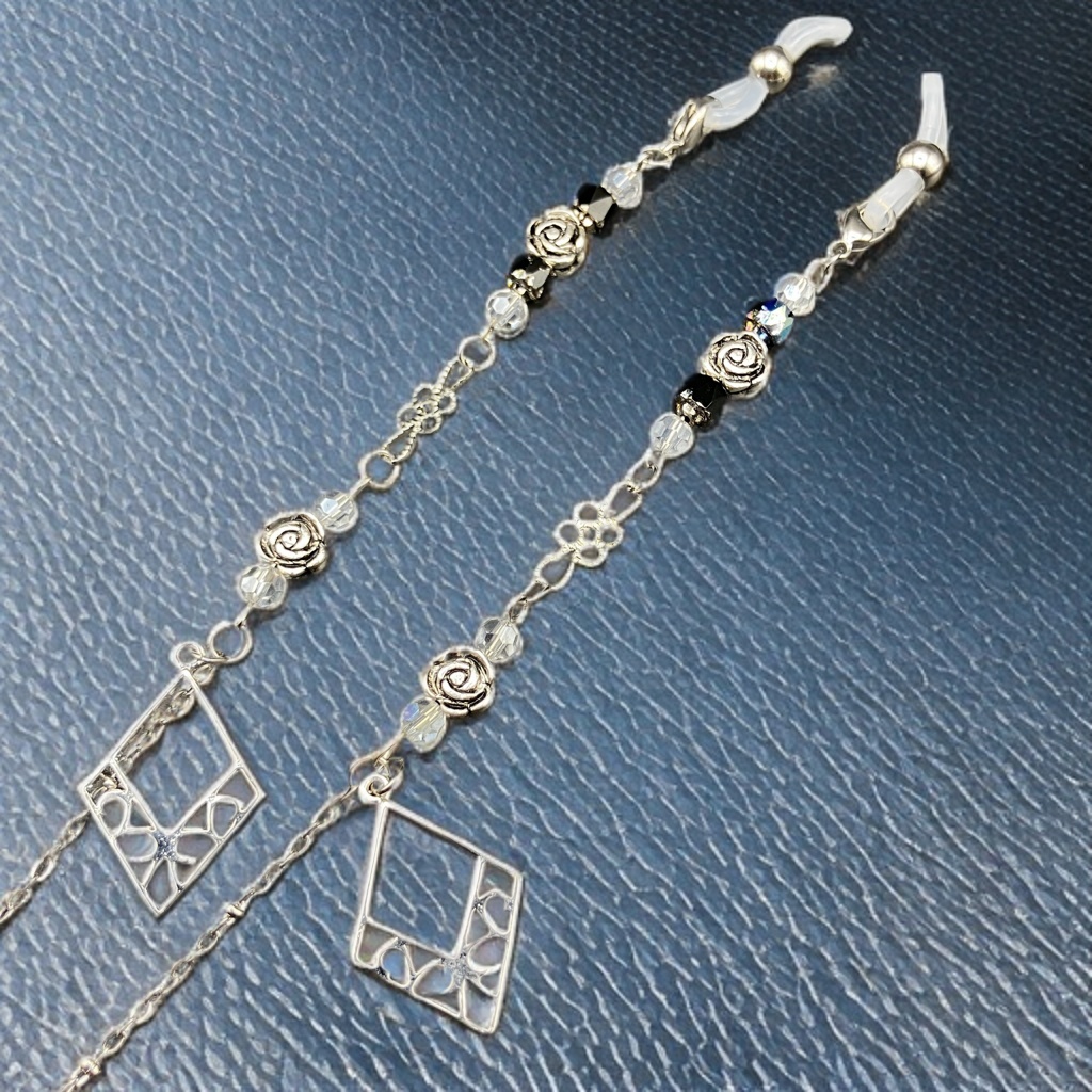 【メガネチェーン】ブラック×シルバー (ニッケルフリー)ハンドメイド - OC+ オシプラス - BOOTH