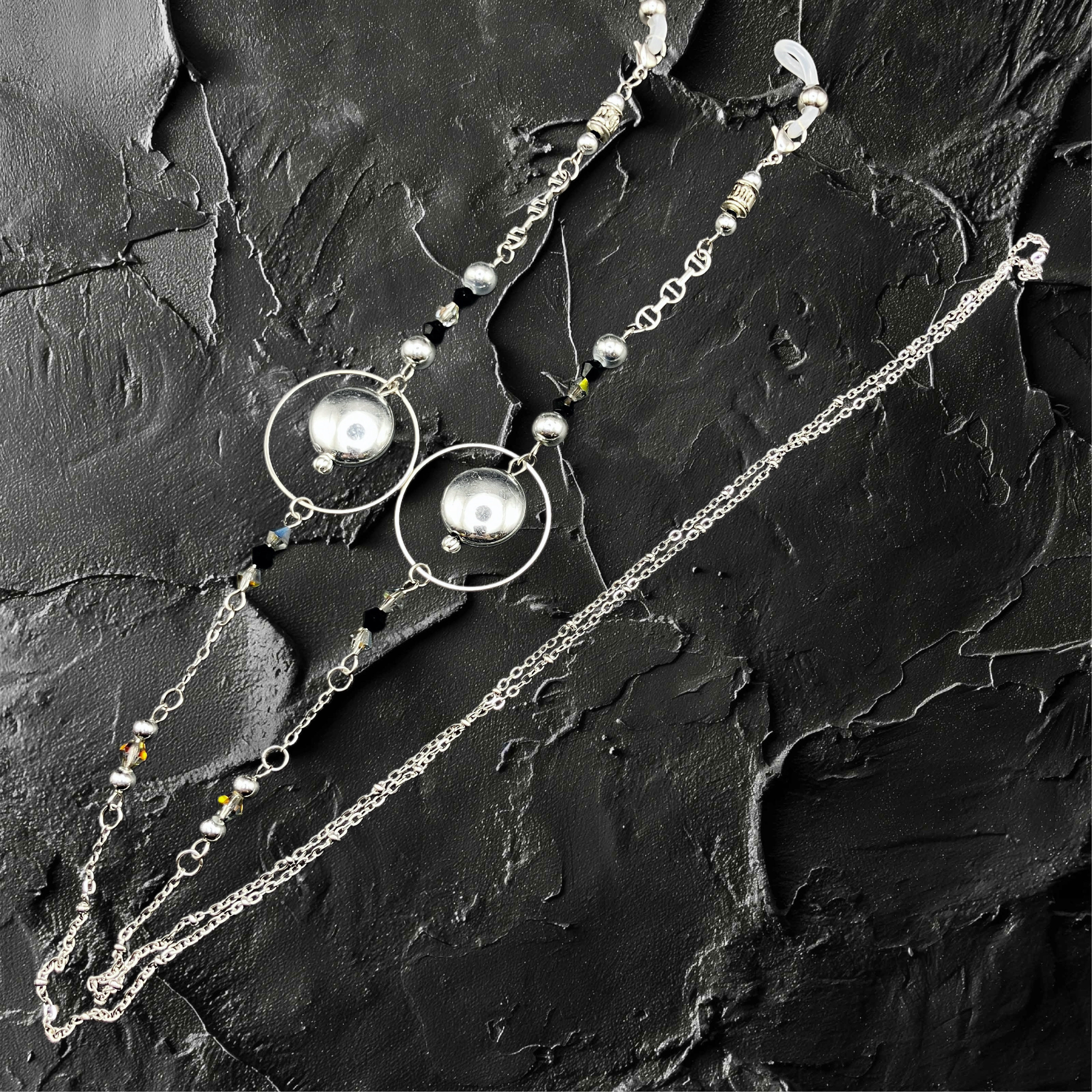 【メガネチェーン】ブラック×シルバー (ニッケルフリー)ハンドメイド - OC+ オシプラス - BOOTH