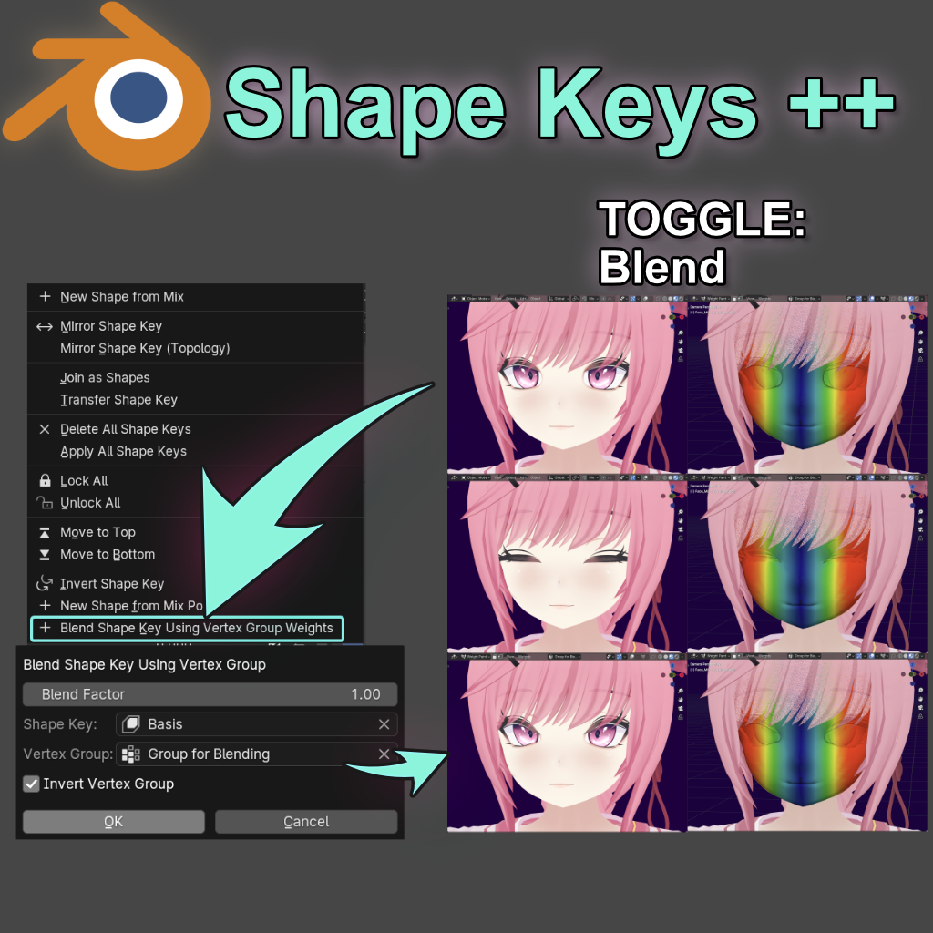 Shape Keys ++ Blender Add-on (Ver. 0.2.6) - shugan - BOOTH